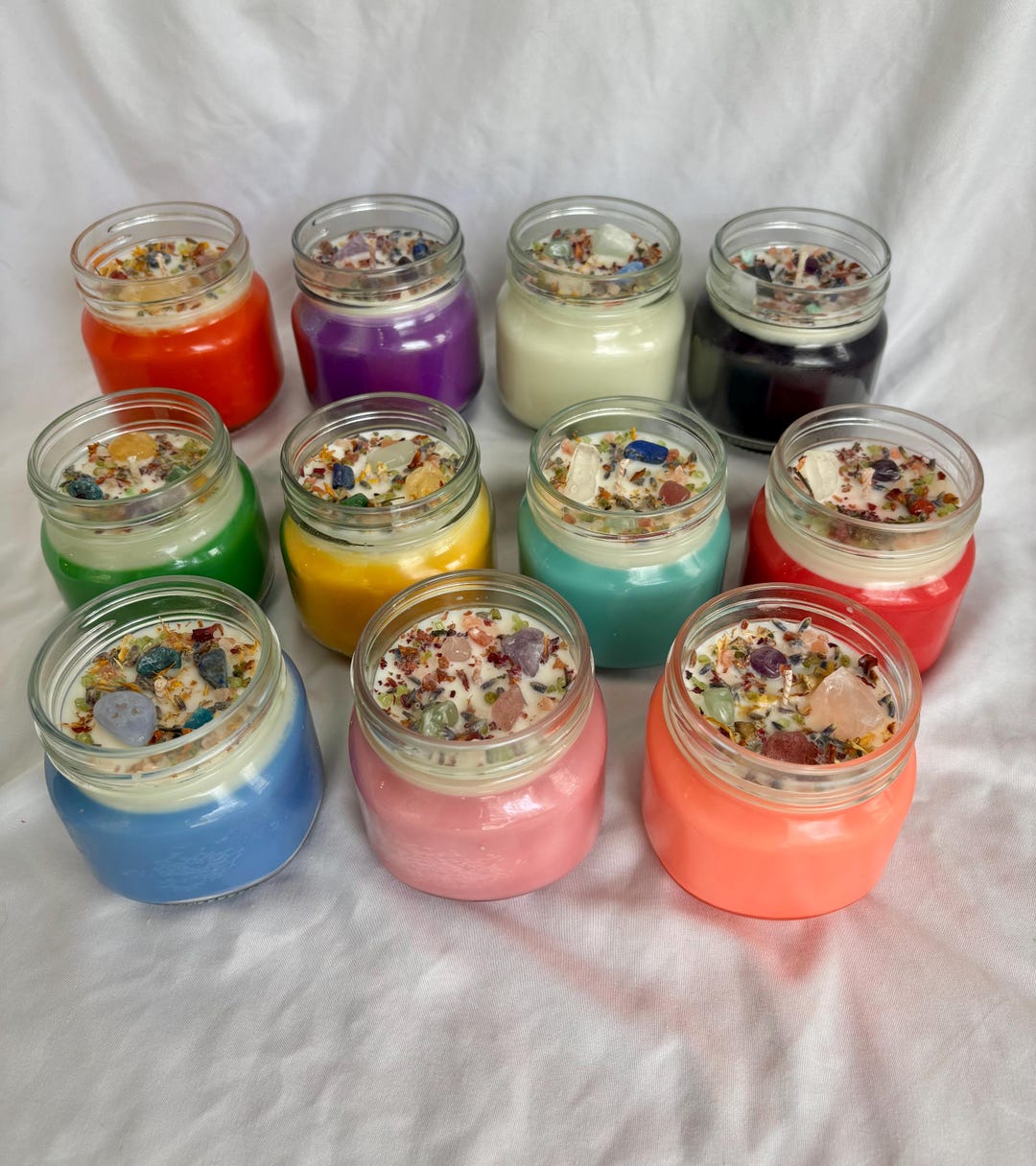 Hidden Crystal Candles- 8 Oz Soy Wax Glass Jar/meditation ...