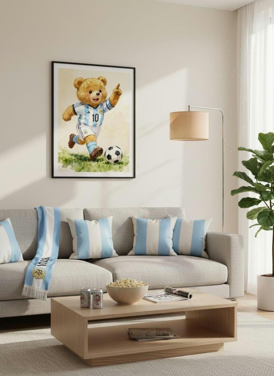 Messi Vintage Teddy Bear Art: Argentina Soccer Collectible (digital) - Etsy