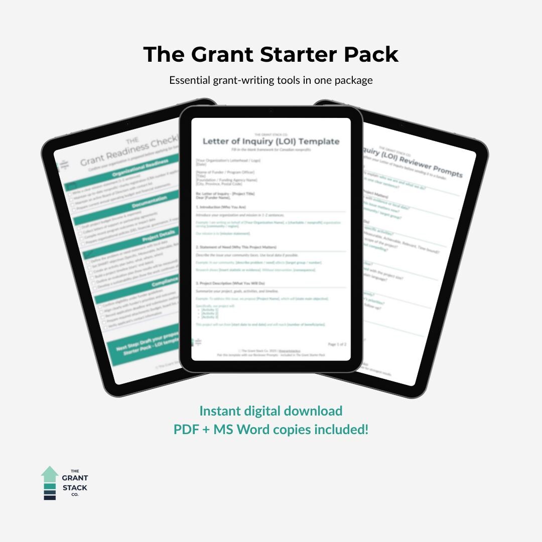 Grant Starter Pack | Grant Readiness Checklist + LOI Template ...