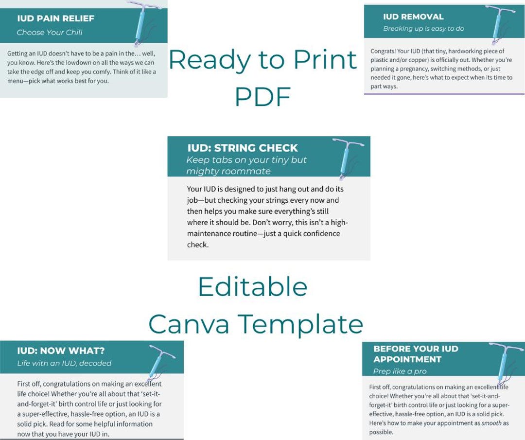 IUD Handouts 5-pack | Contraception Patient & Clinic Resources (PDF ...