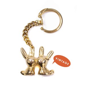 Walter Bosse Rabbit Friends Keychain - Vintage Mid Century Austria Key ...