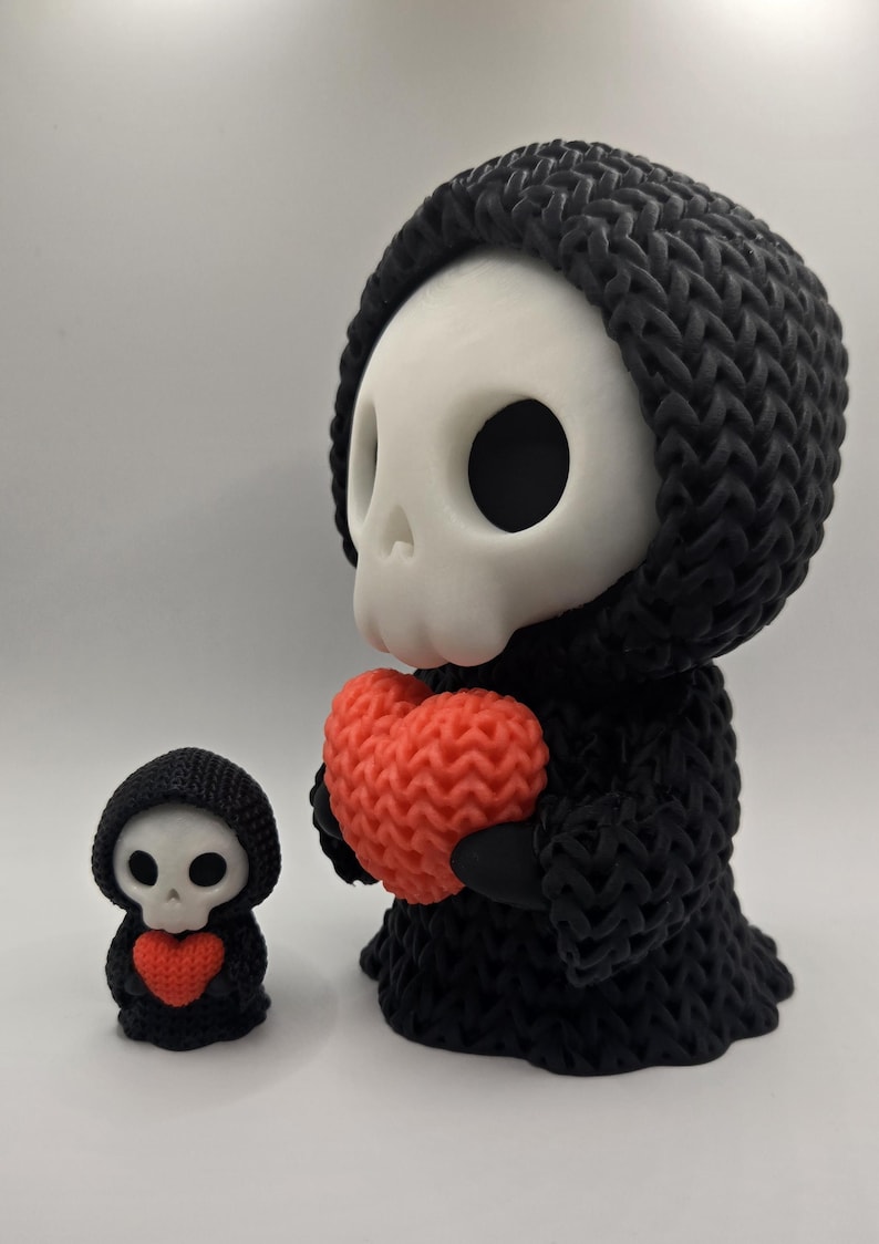 Glow in the Dark Grim Reaper Knit Design Love Heart, Valentine's Day ...