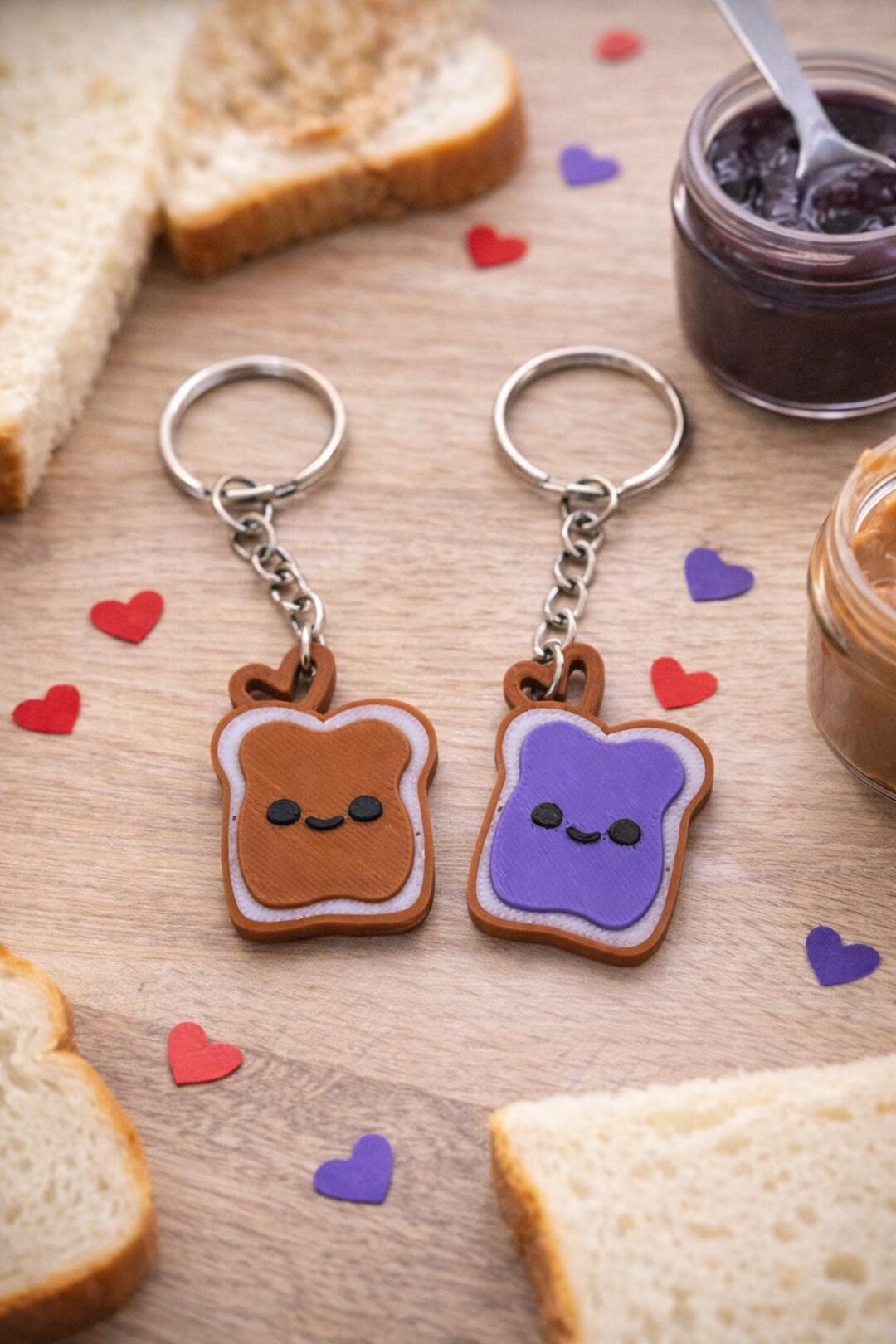 3D Printed PB&J Keychain Set: Friends Matching Charm - Etsy