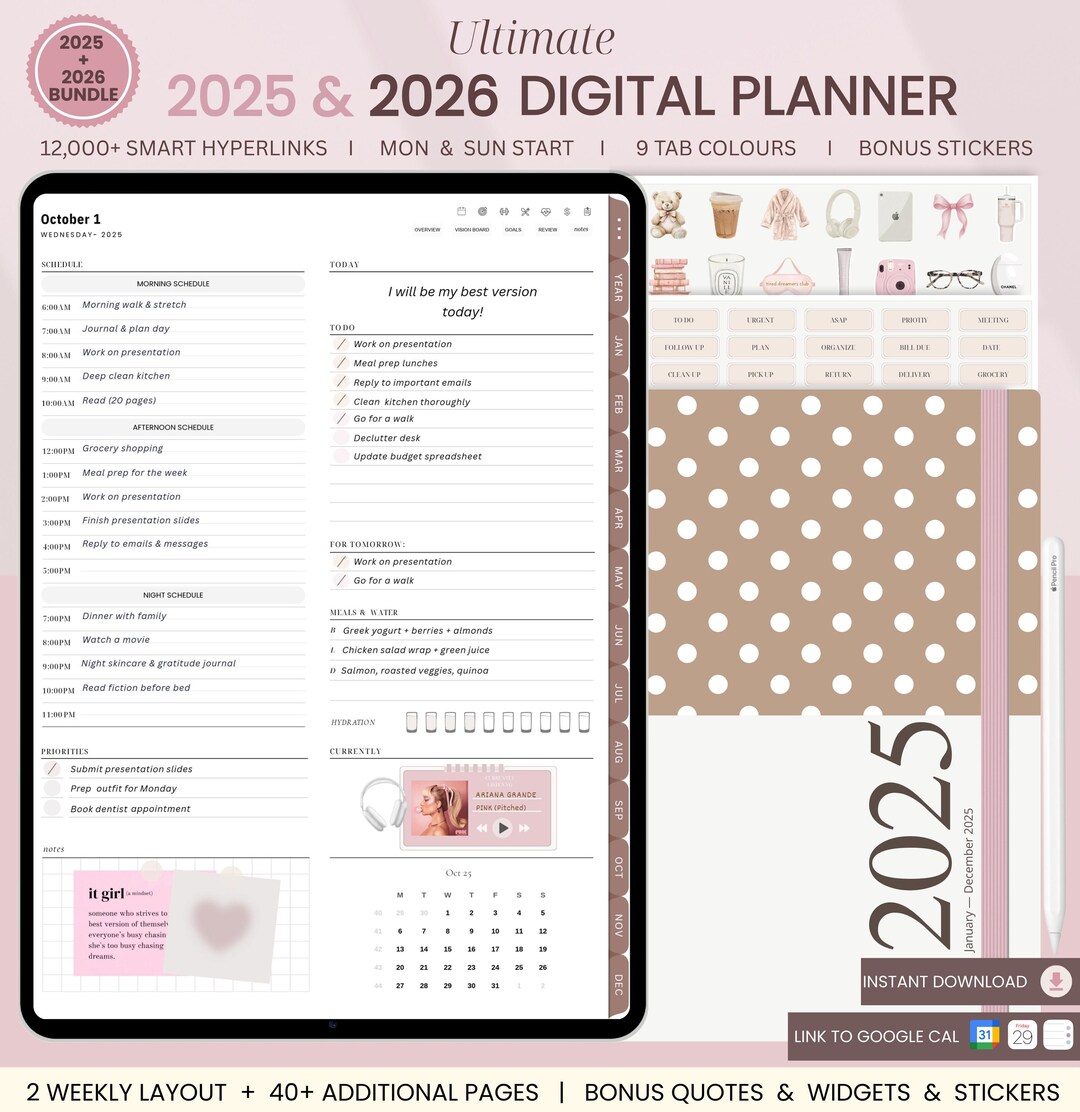 2025-2026 Digital Planner: Polka Dot Edition for Goodnotes (digital ...