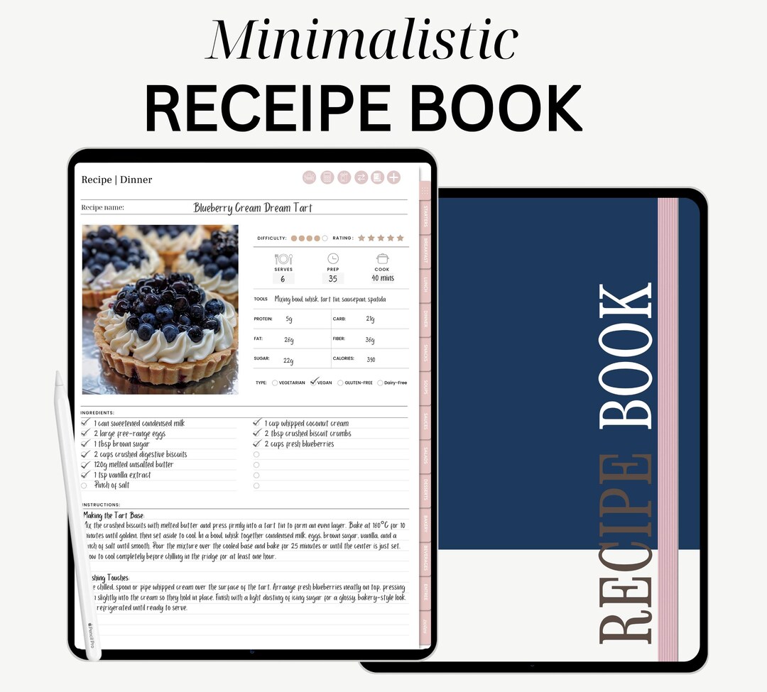 Digital Recipe Book for Goodnotes, iPad Cookbook (digital Download) - Etsy