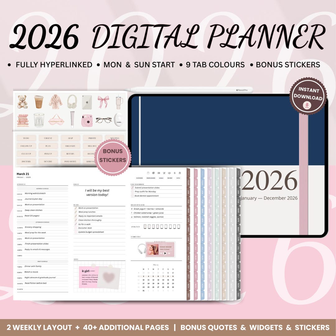 2026 Digital Planner: Goodnotes & Notability Compatible (digital ...