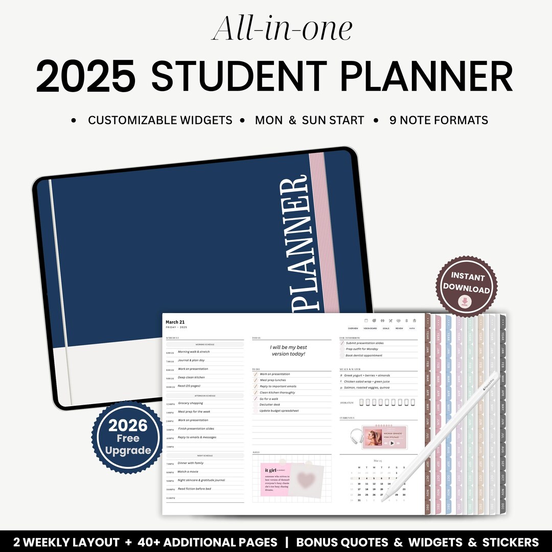 2025 Landscape Student Digital Planner for Goodnotes & Notability (PDF ...