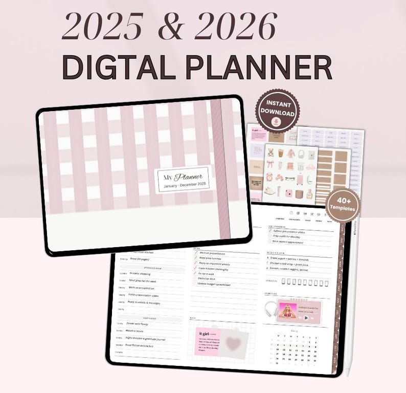 2025-2026 Digital Life Planner: Girly iPad Planner (goodnotes ...