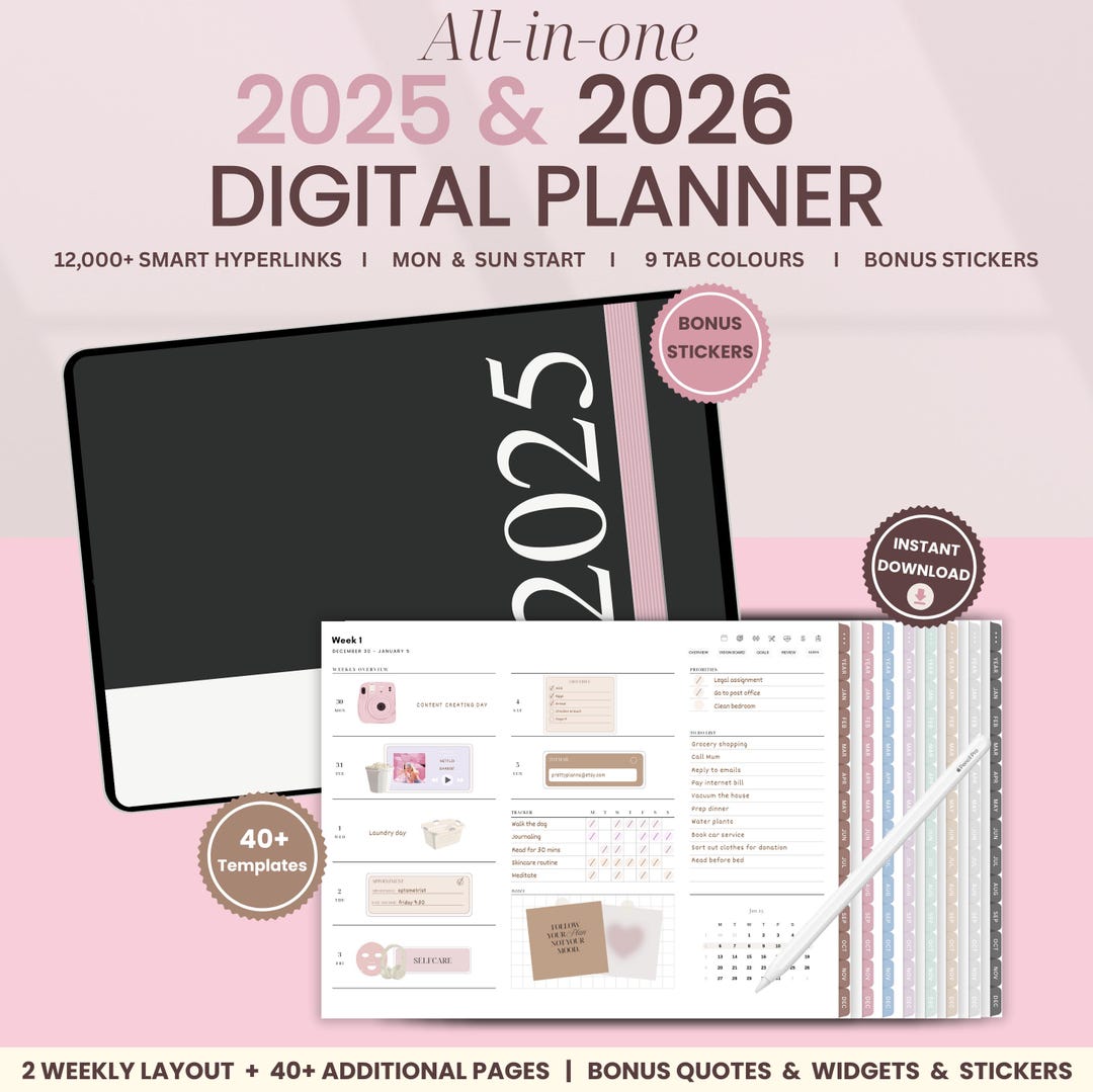 2025-2026 Digital Planner for Goodnotes & Notability (ipad Landscape ...