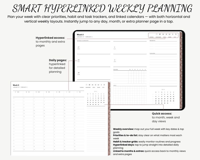 2026 Landscape Digital Planner, Hyperlinked (goodnotes & Notability) - Etsy