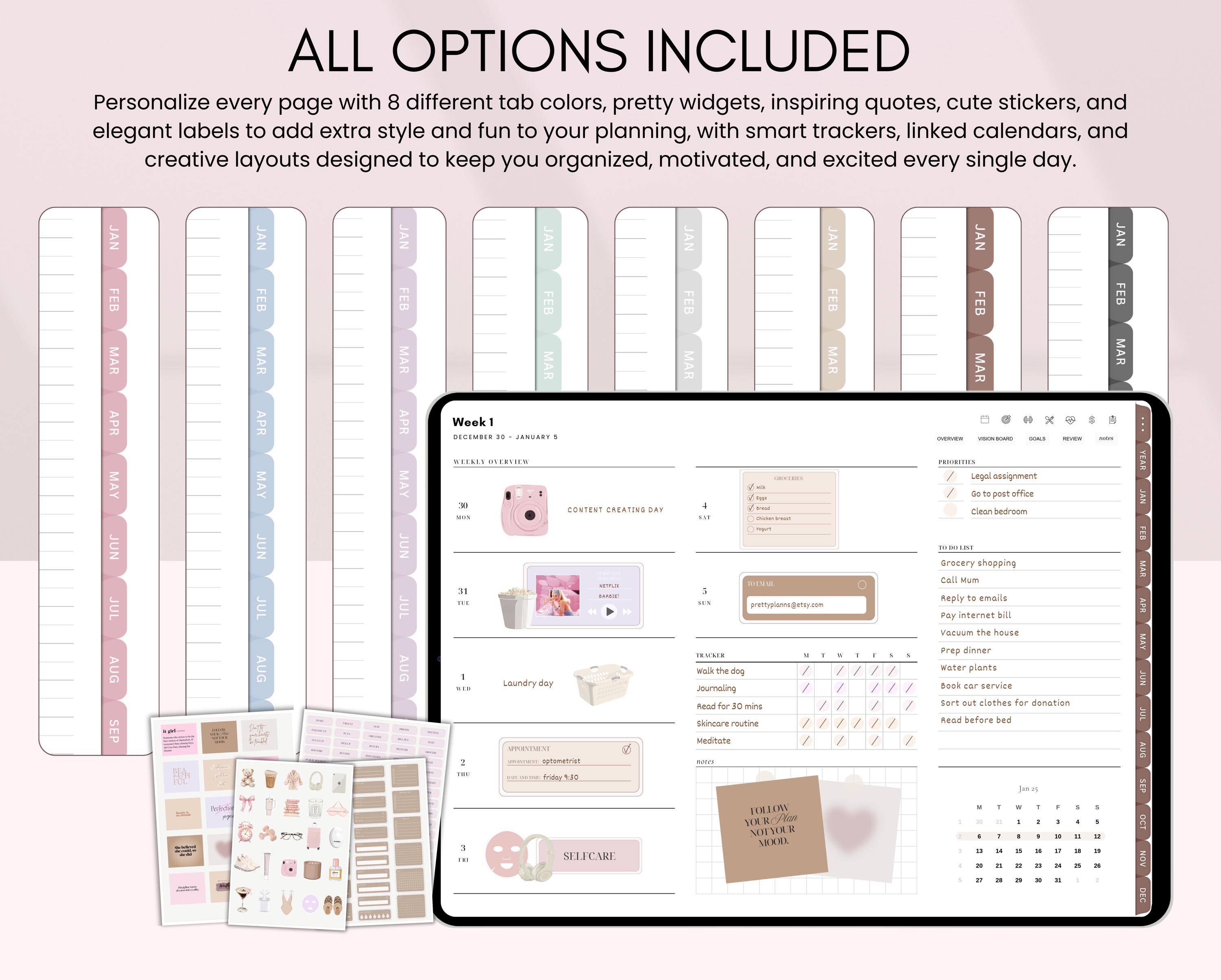2025-2026 Digital Life Planner: Girly iPad Planner (goodnotes ...