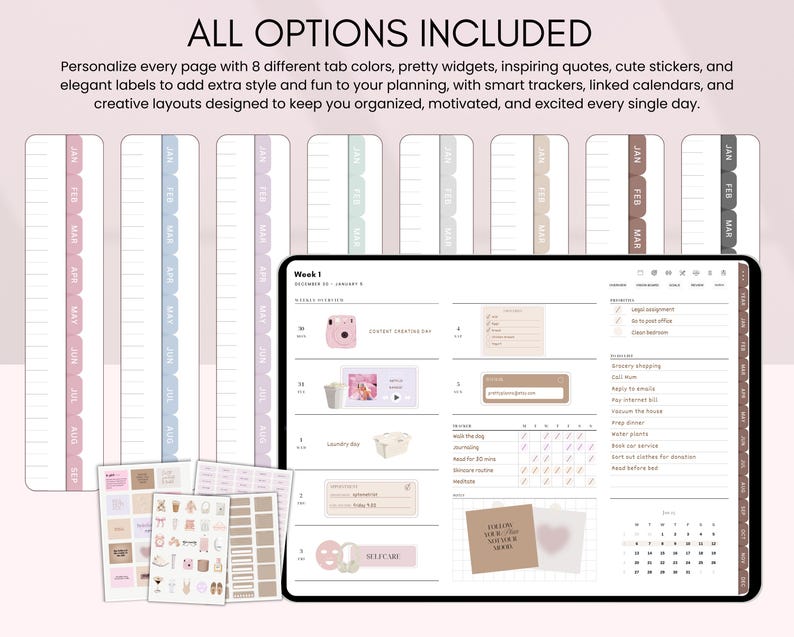 2025 Goodnotes Digital Planner, Weekly & Monthly Layouts (digital ...