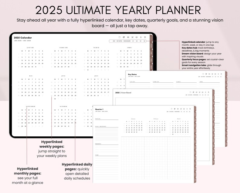 2025-2026 Digital Life Planner: Girly iPad Planner (goodnotes ...