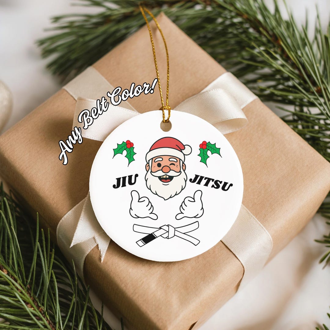 Personalized Santa BJJ Christmas Ornament – Martial Arts Holiday Decor ...