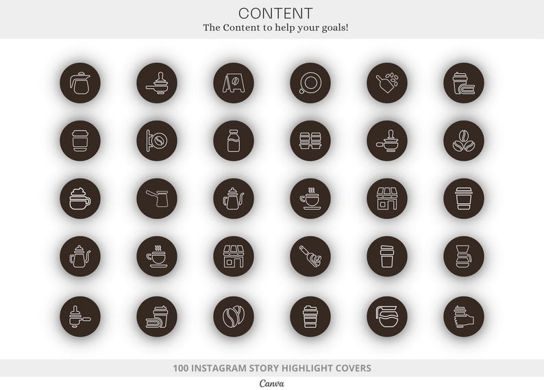 Coffee Shop Instagram Highlight Covers | Café Story Icons | Minimal ...