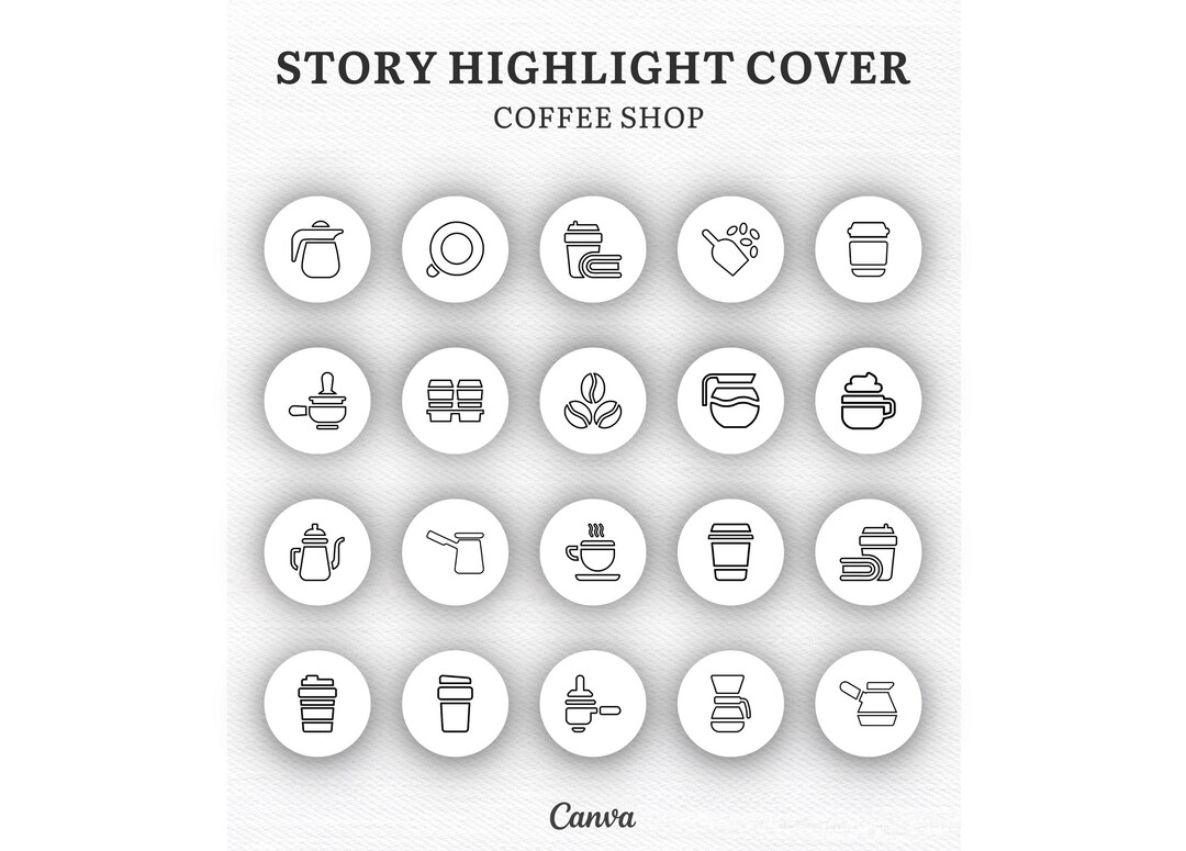 Coffee Shop Instagram Highlight Covers | Café Story Icons | Minimal ...