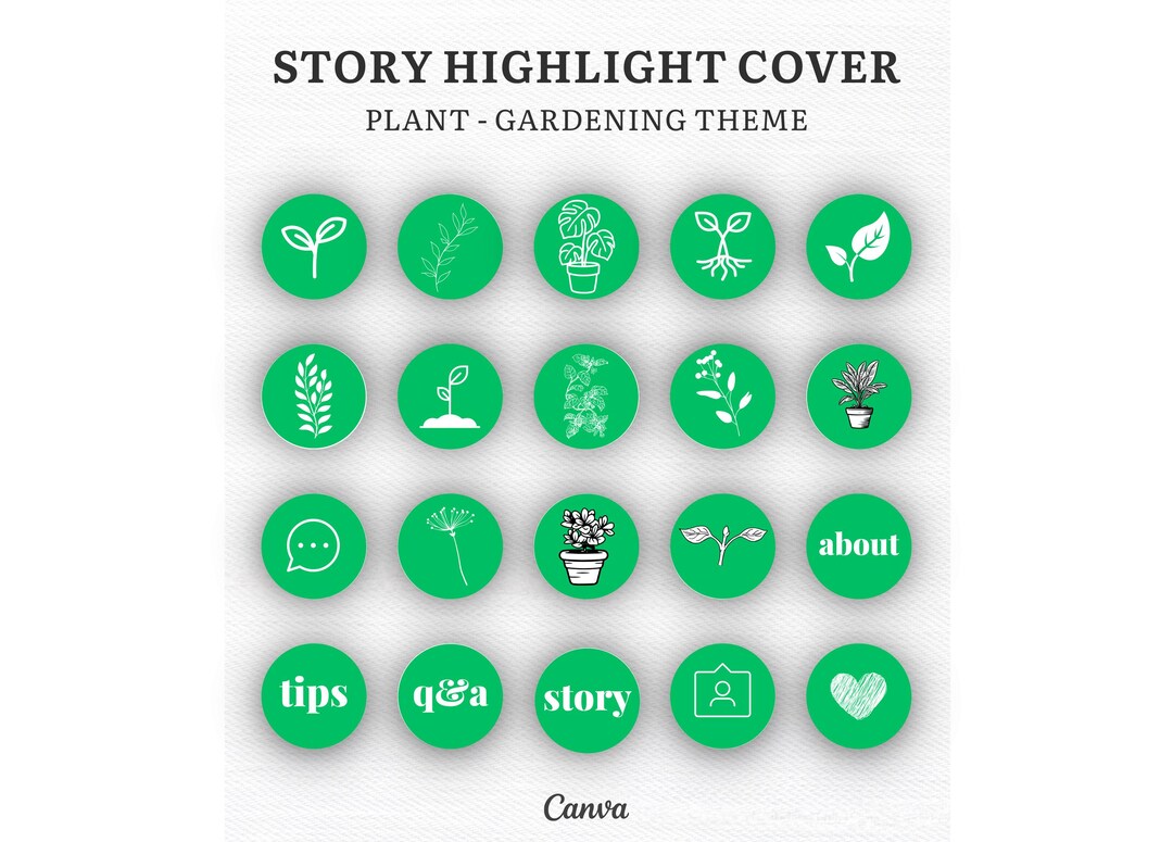Plant Highlight Covers | Plant Store Icons Canva | Gardening Instagram ...