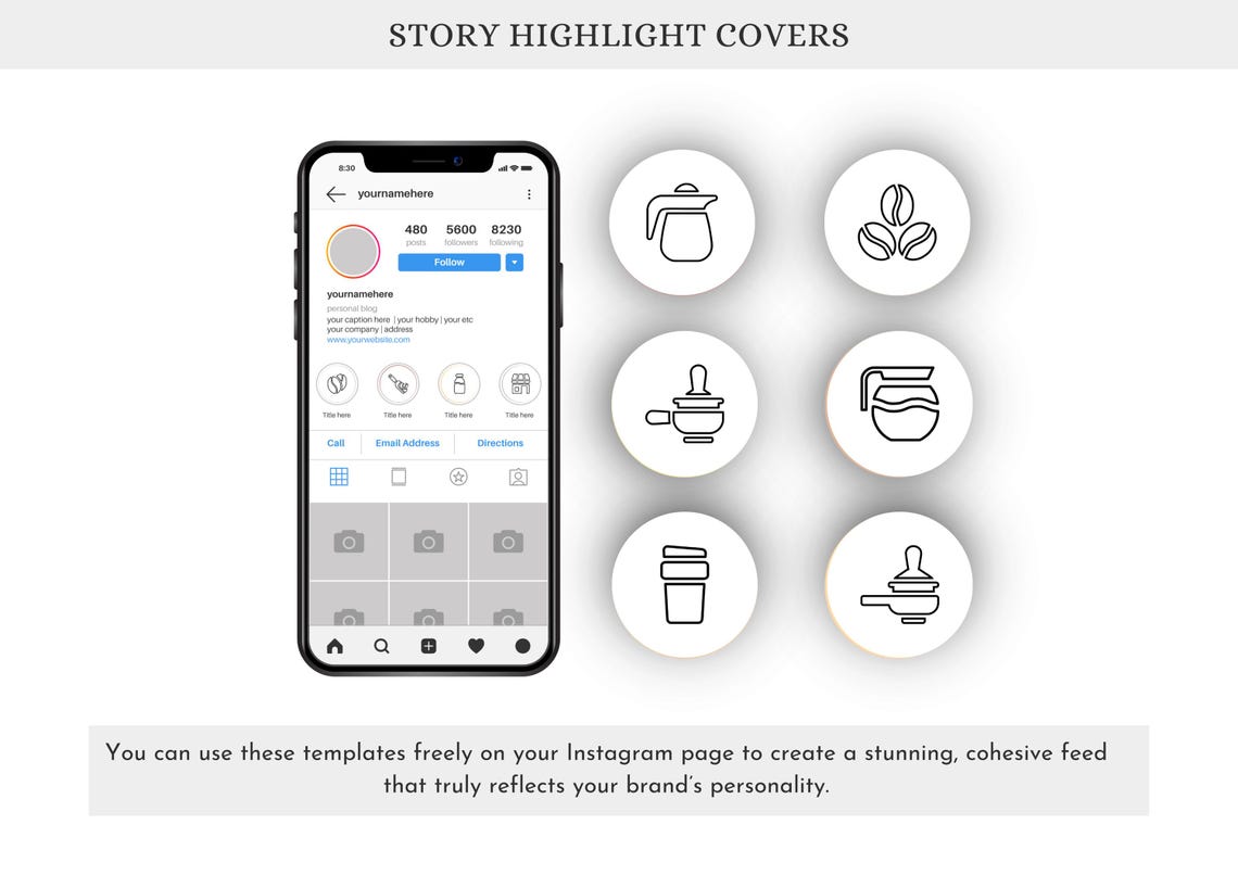 Coffee Shop Instagram Highlight Covers | Café Story Icons | Minimal ...