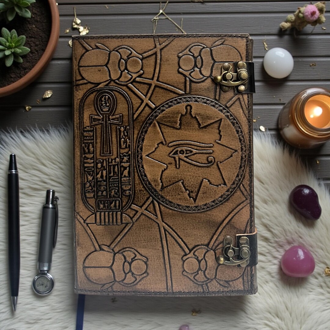 Hamunaptra Ancient Egyptian Leather Journal | Eye of Horus Handmade ...