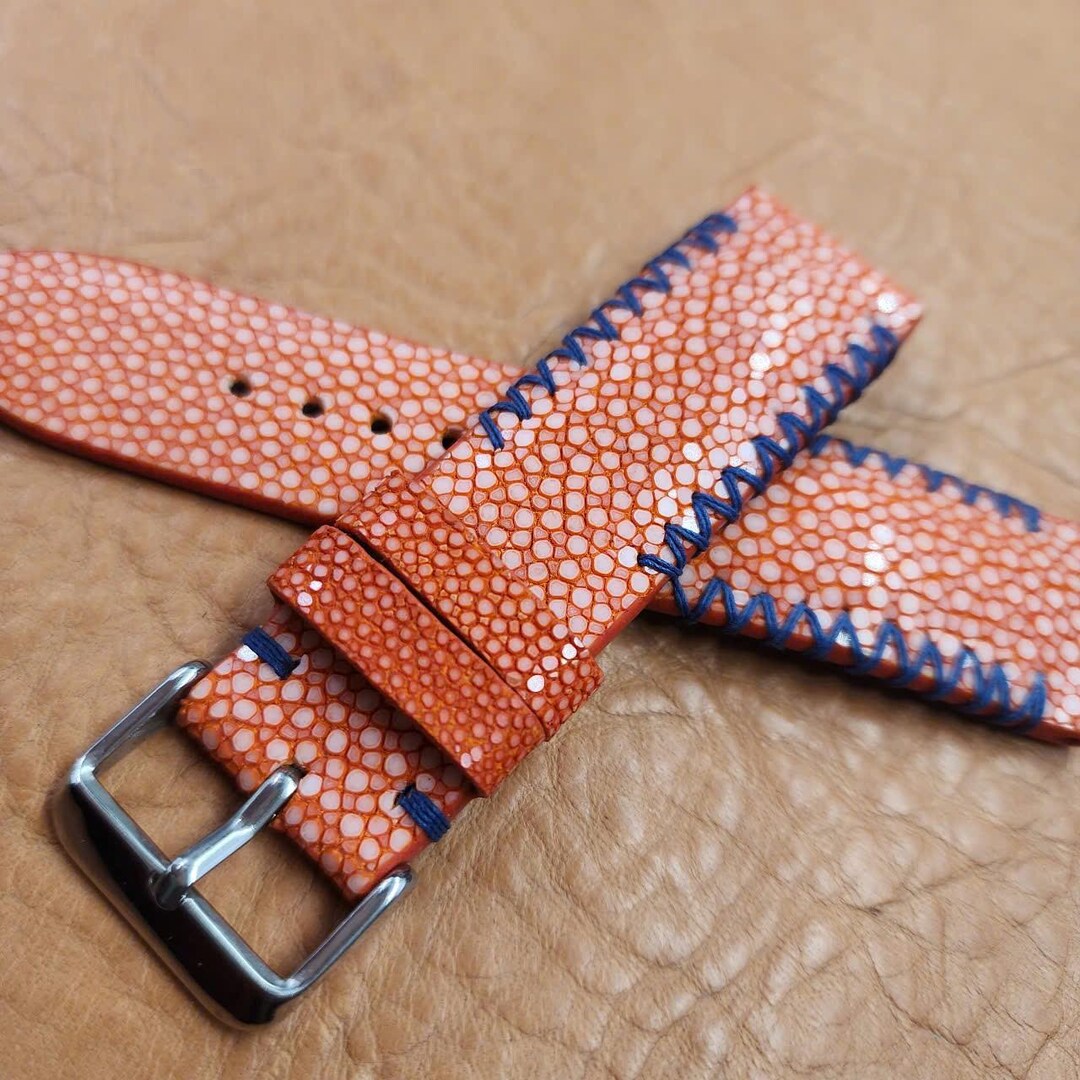 20mm,22mm Handmade Light Orrange Stingray Leather Watch Strap - Etsy