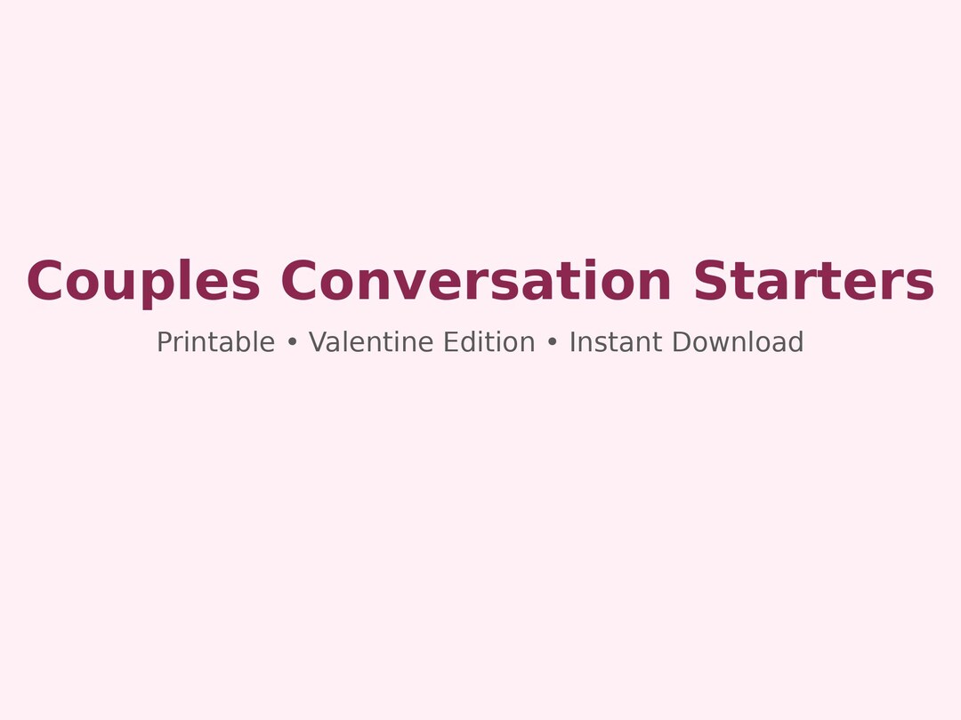 Couples Conversation Starters Printable | Valentine Love Questions - Etsy