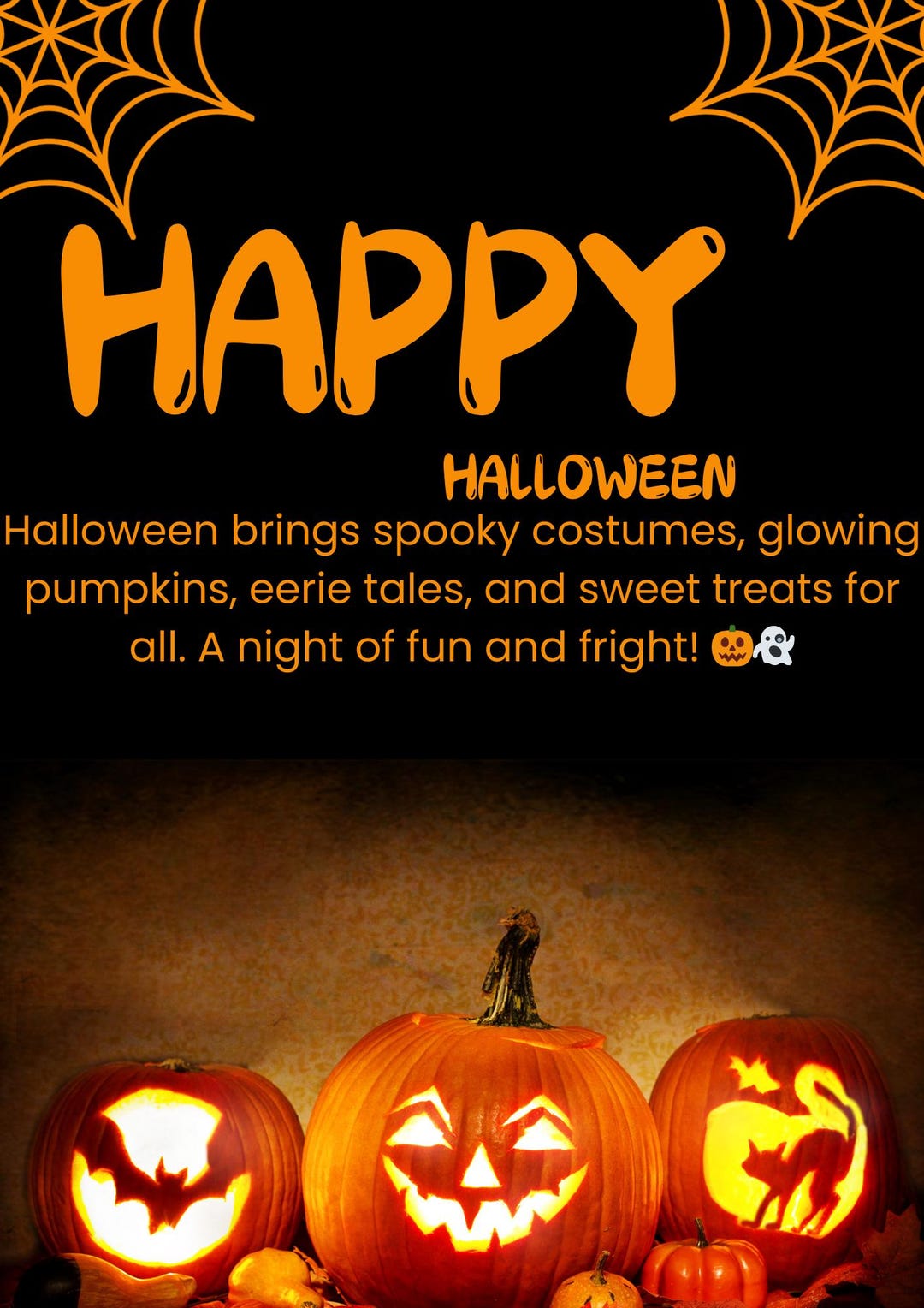 Printable Halloween Card for Kids – Watercolor Pumpkin Design – Digital ...