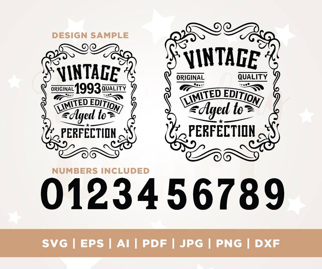 Aged to Perfection Birthday SVG, Vintage Limited Edition Cut File ...