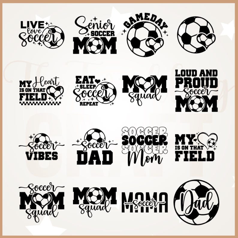Soccer Mom SVG Bundle, 42 Designs, Cricut, Silhouette (digital Download ...