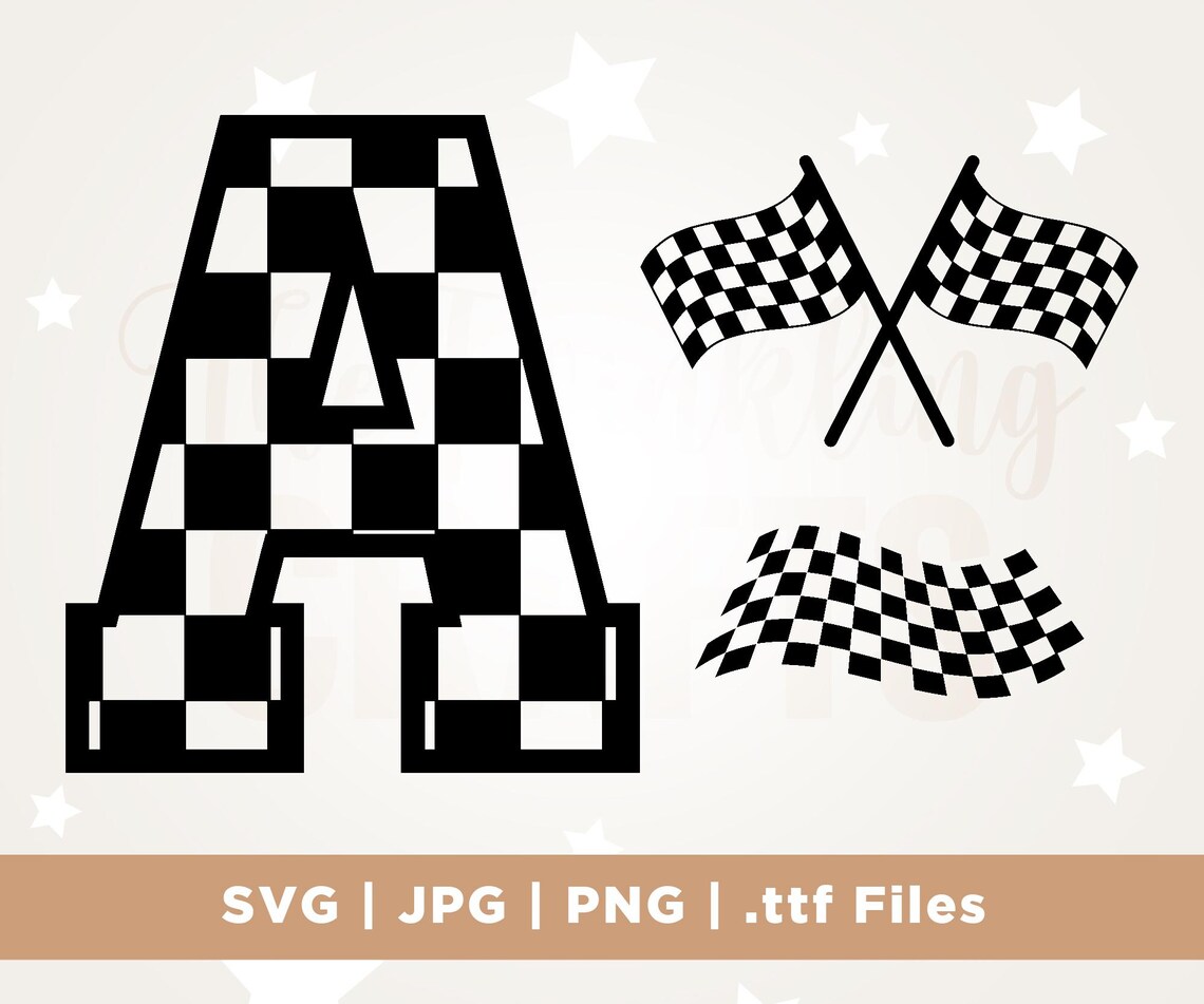 Checkered Alphabet SVG, Racing Numbers Font (digital Download) - Etsy