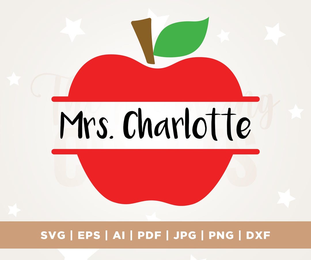 Apple Name Frame SVG, Apple Monogram Frame Svg, Apple Svg, Teacher Svg ...