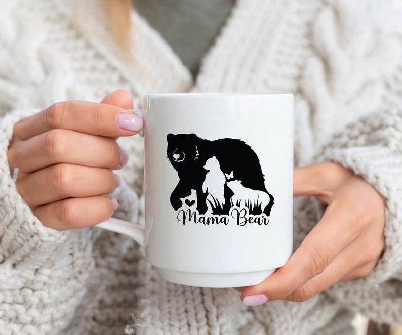 Mama Bear Svg Png Eps Pdf Files, Bear Mama Svg, Mama Baby Bear Svg, Mom ...