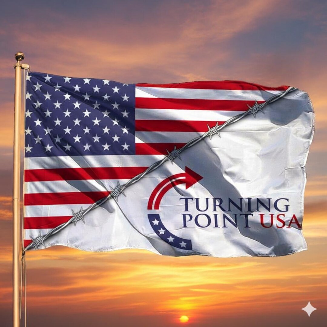Bandera de EE. UU. de Turning Point, bandera de Charlie Kirk, artículos ...