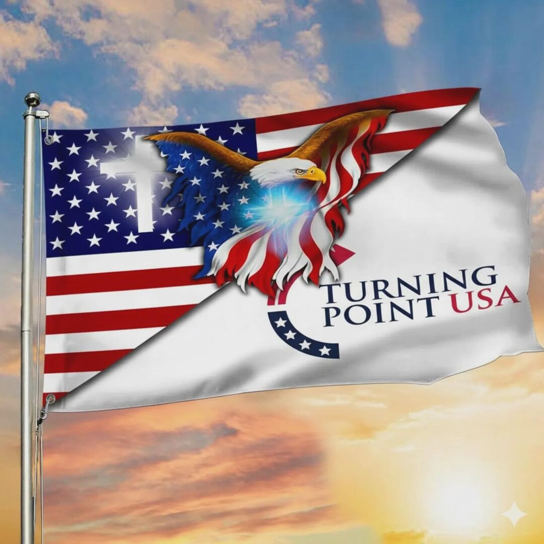 Charlie Kirk Turning Point USA Flag – Eagle TPUSA Freedom Banner – US ...