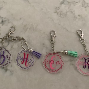 Personalized 2 Round Keychain With Tassel 2 - Etsy