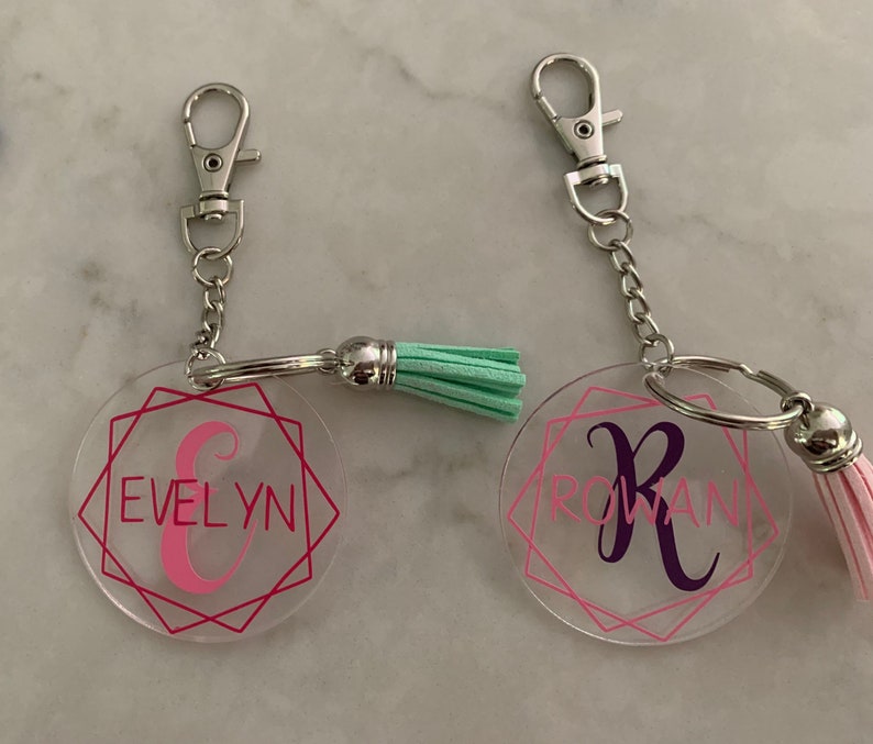 Personalized 2 Round Keychain With Tassel 2 - Etsy Personalized 2 Round Keychain With Tassel 2 - Etsy