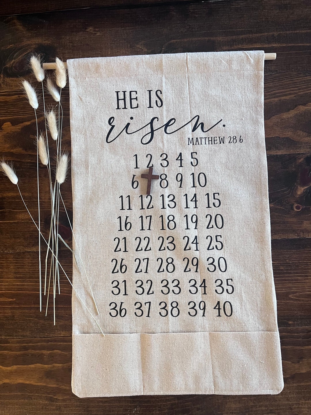 Easter Countdown Lent Calendar Easter Decorations Linen Countdown - Etsy