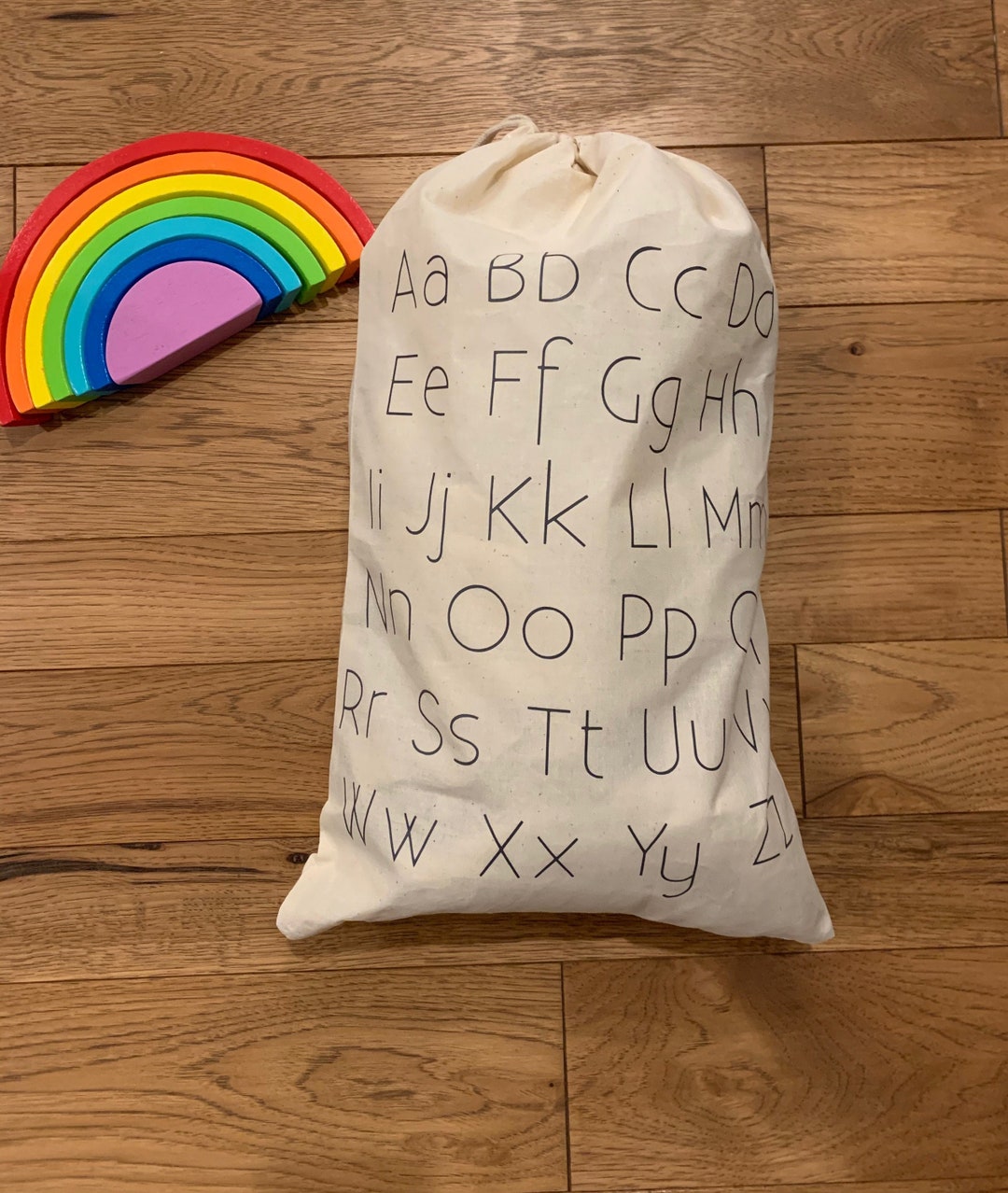 Kid’s Toy Bag- Alphabet Toy Bag- Abcs Bag- Drawstring Bag- Teacher Bag ...