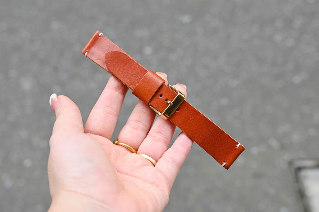 Handmade Slim Watch Strap, Brown Pullup Leather, Two Straps of the Same ...