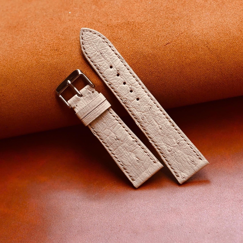 Beige Ostrich Watch Strap - Etsy