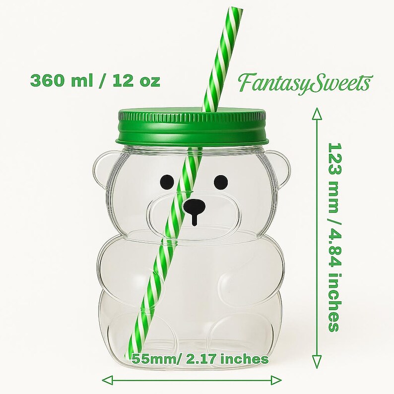Viral Bear Glass Bear Cup - Plastic Festive Christmas Holidays 12oz - Etsy