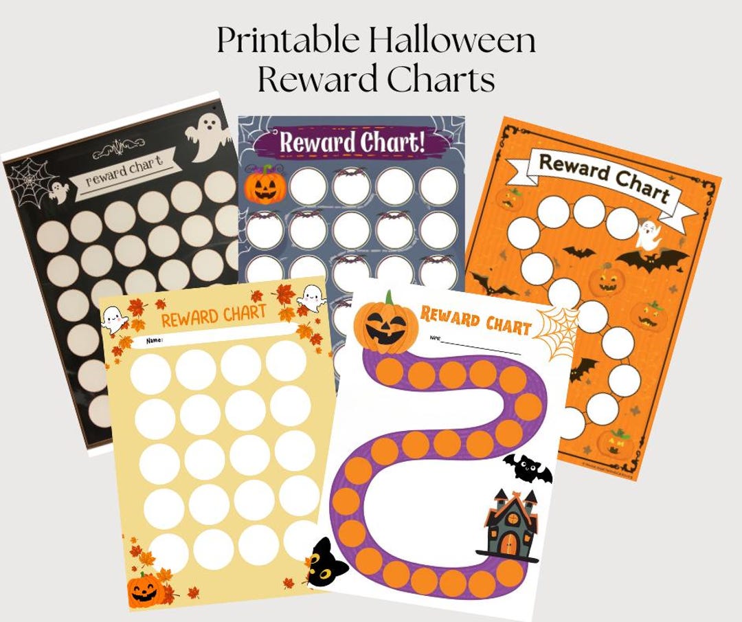 Halloween Reward Chart Printable: Spooky Chore & Behavior Tracker ...
