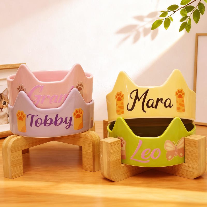 Cat Stand for Food - Etsy UK