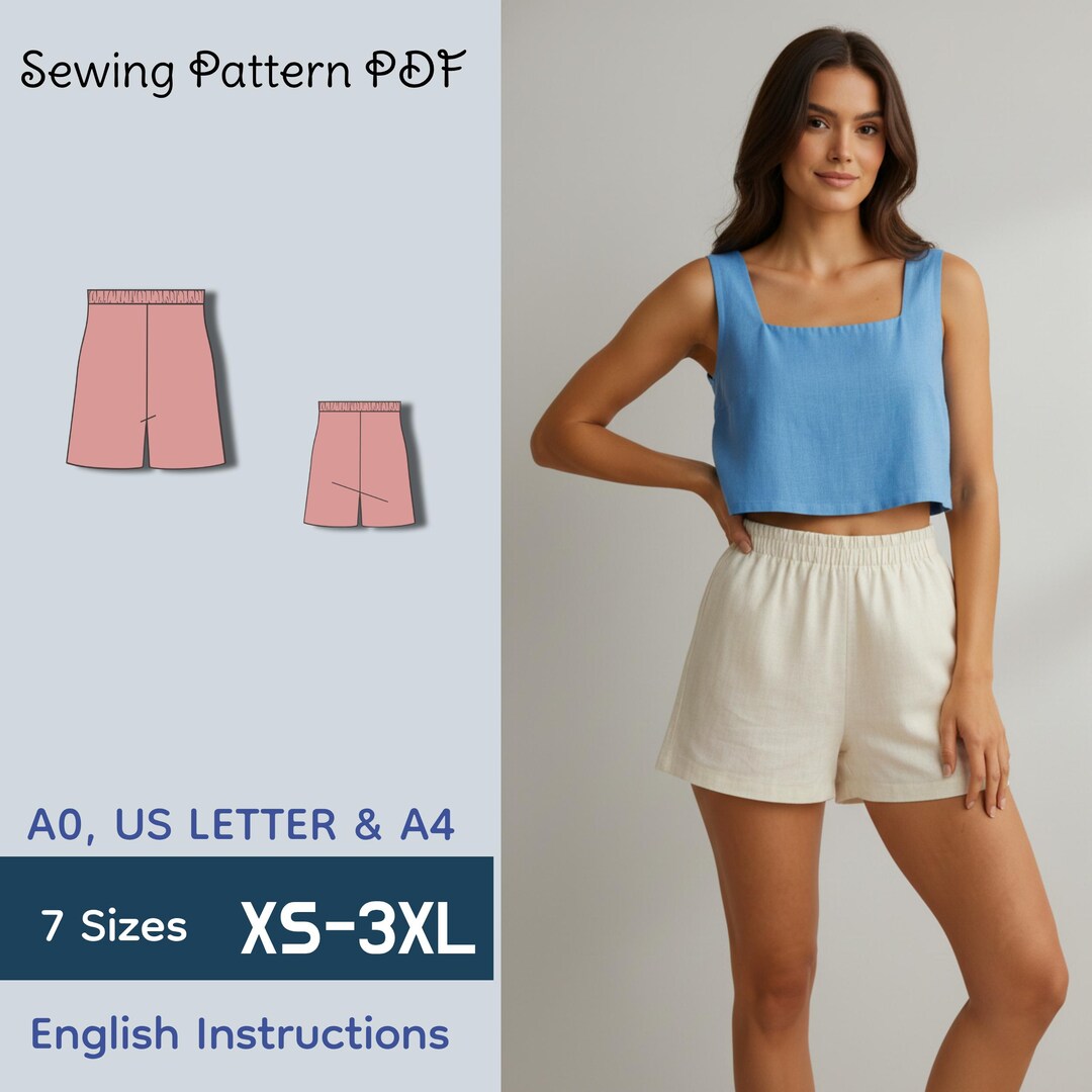 Linen Shorts Sewing Pattern PDF • Easy Summer Pants • Beginner Friendly ...