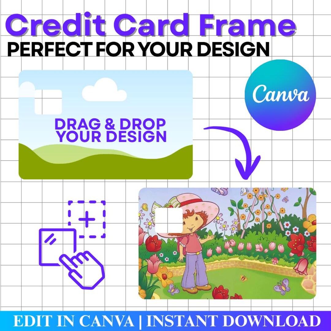 Credit Card Wrap Cover Template Drag and Drop Your Design ( Digital ...