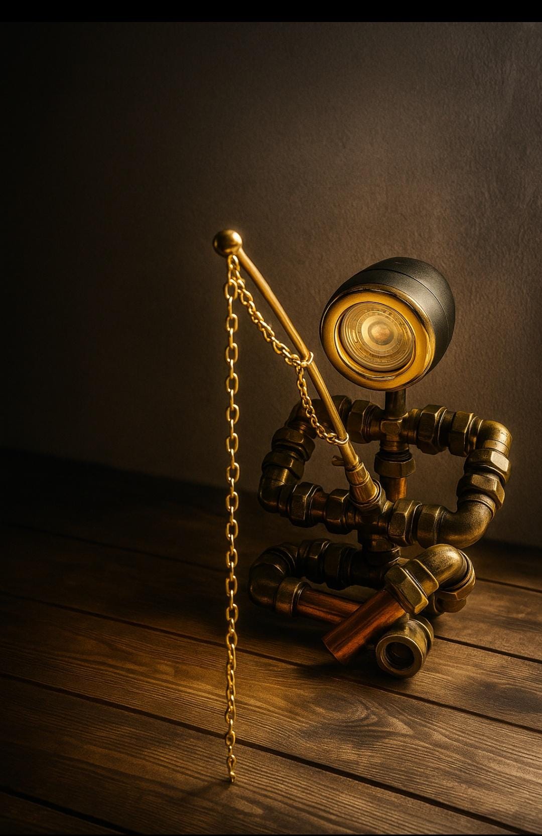 Finbar - the Last Fisher Man -thinking Man Steampunk Lamp - Etsy