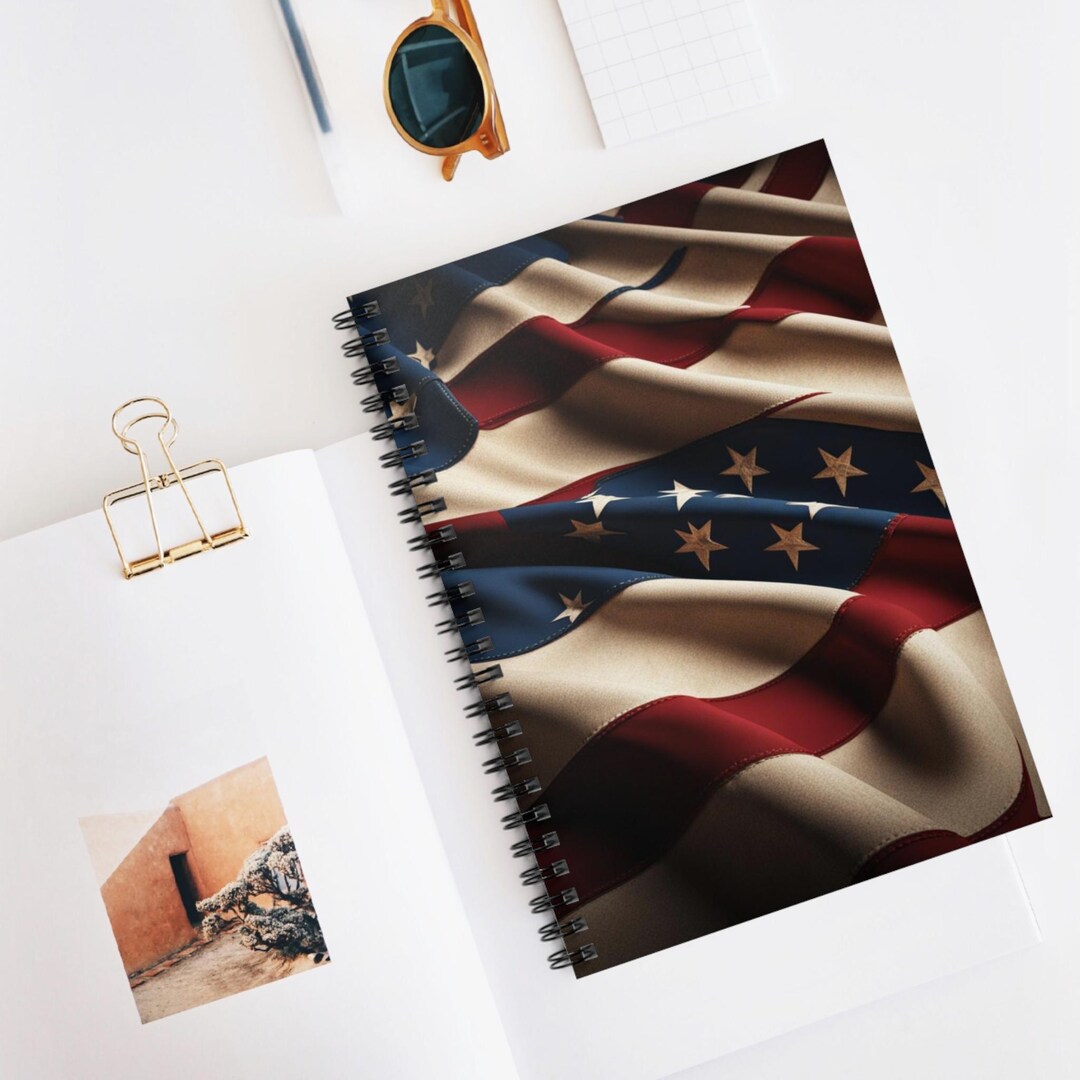 American Flag Spiral Notebook for Note-taking, Journal, Gift for ...