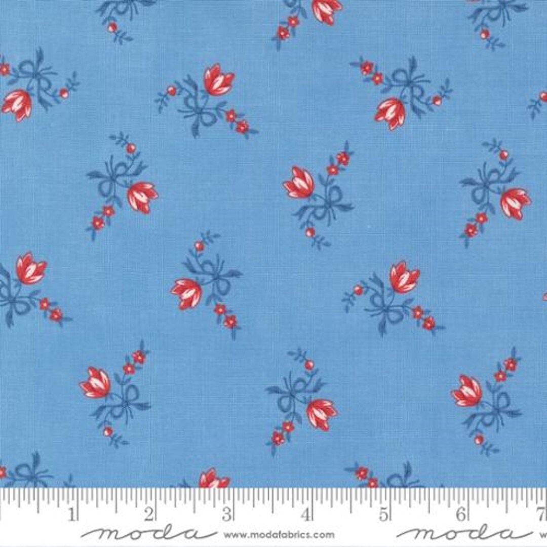 SUNRISE SIDE Light Blue Little Tulip by Minick & Simpson, by Moda 100% ...