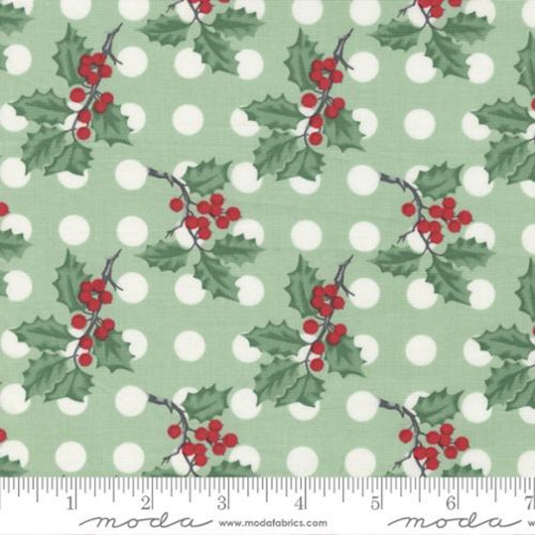 End of Bolt 10"x44/45", HOLLY JOLLY Mint Holly Dot by Urban Chiks for ...