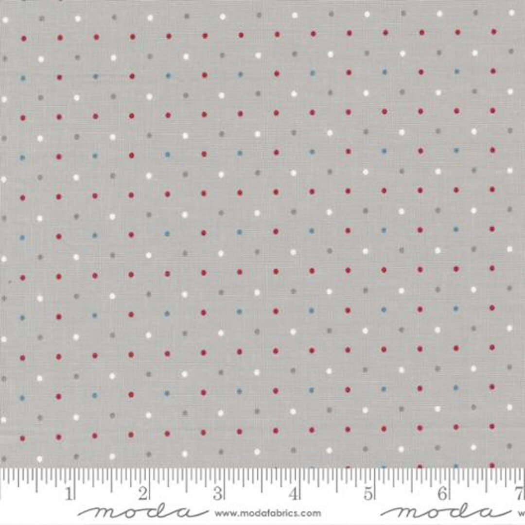 Old Glory Silver Magic Dot by Lella Boutique for Moda Fabrics, Moda 5206 12, Sold by 1/2 Yard ...