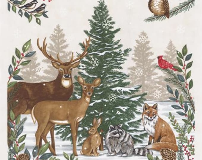 WOODLAND WINTER PANEL by Deb Strain for Moda 56099 11, 24"x44" for Each ...
